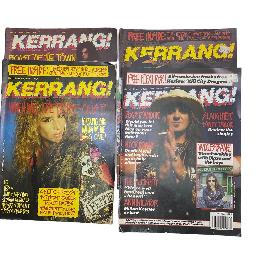 KERRANG! MAGAZINES Vintage 1980-90s Rock Heavy Metal Punk - British ...