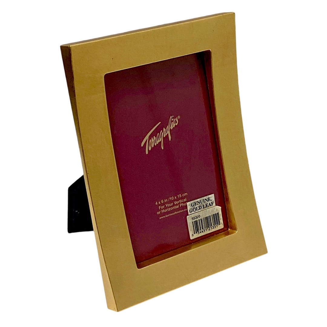 Terragrafics Gold Leaf Frame for 4x6 Photo Metal Vintage Desk Frame - Etsy