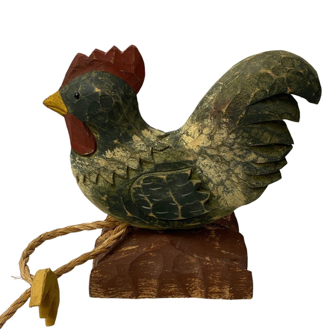 JAMES HADDON COLLECTION Wooden Rooster French Country Rustic Kitchen ...