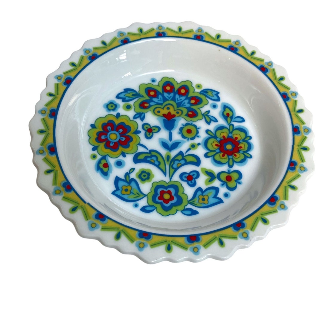 SANGO JAPAN Vintage Dish One World Carlsbad Folk Art Design 5.5 Small ...