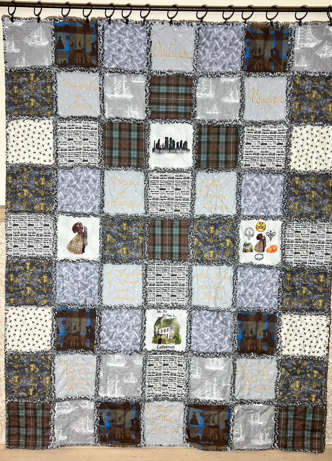 Unique Outlander Themed Rag Quilt - Etsy