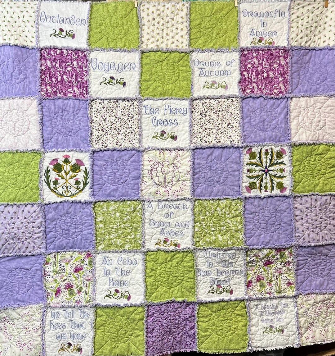 Stunning Outlander Scottish Thistle ALL 10 Book Titles Rag Quilt - Etsy