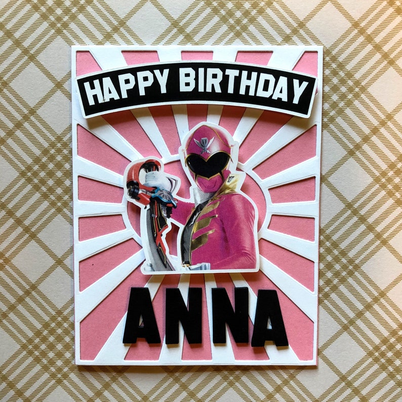 Personalized Power Ranger Card for Kids Birthday/ Handmade 3 D | Etsy