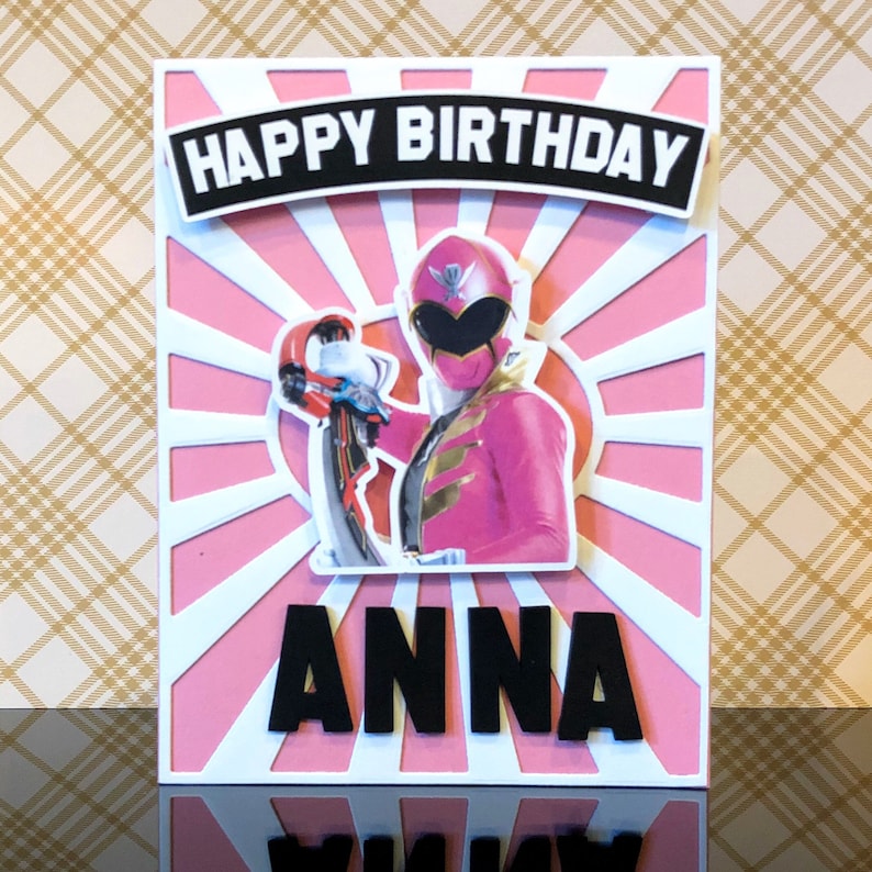 Personalized Power Ranger Card for Kids Birthday/ Handmade 3 D Birthday ...
