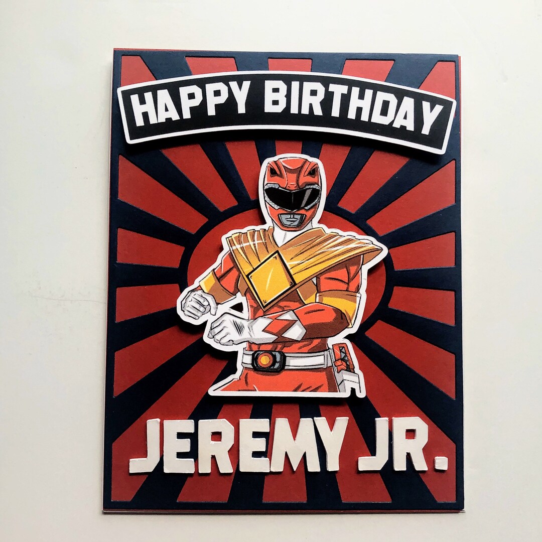 Personalized Power Ranger Card for Kids Birthday/ Handmade 3 D Birthday ...