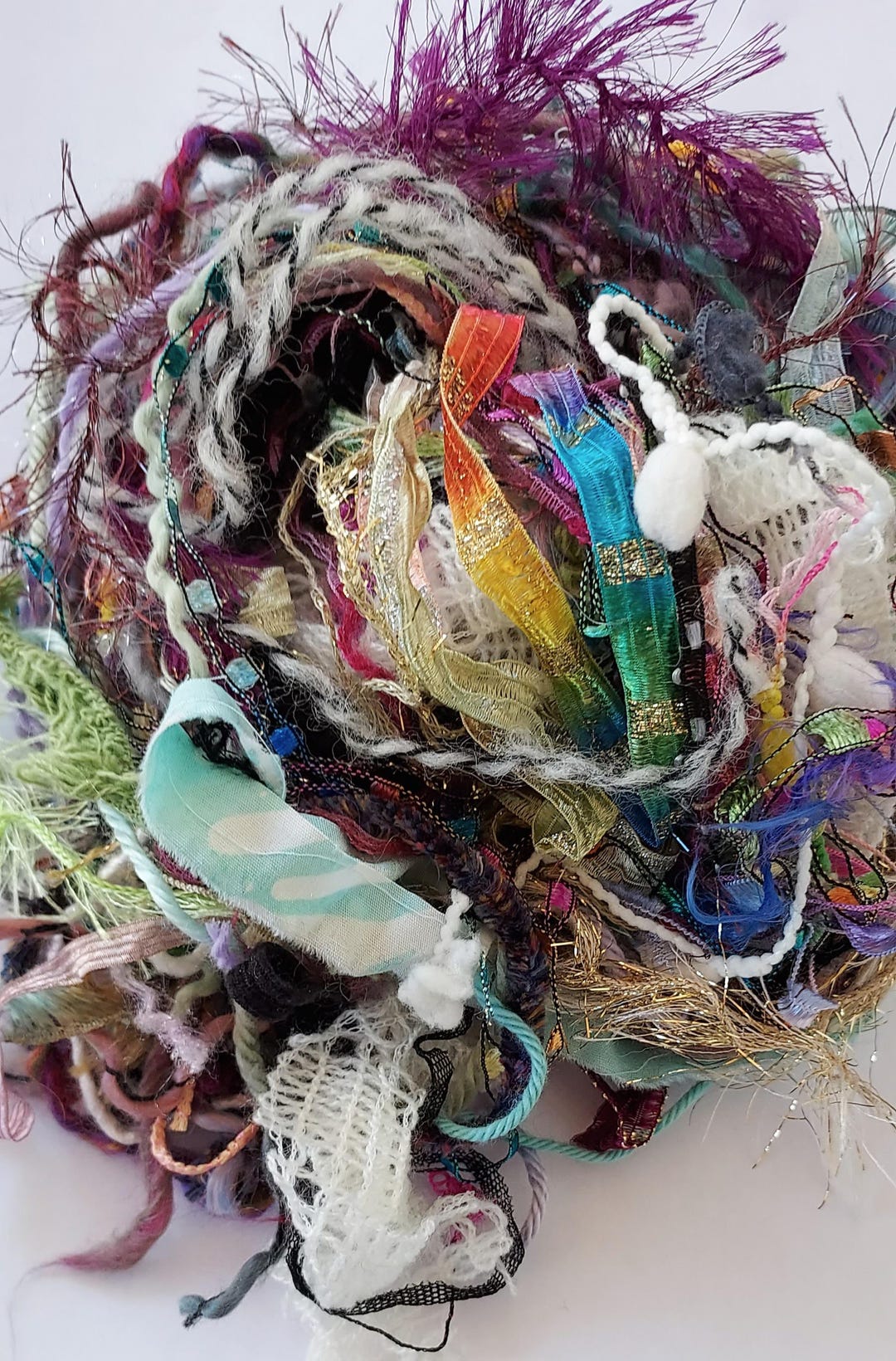 60 Piece Yarn SCRAPS Mix/fiber Art Yarn Grab Bag 1/3 to 3/4 Yard ...