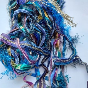 Ethereal Night 20 Yds. Fiber Art Yarn Bundle/10x2 Embellishment Trim ...