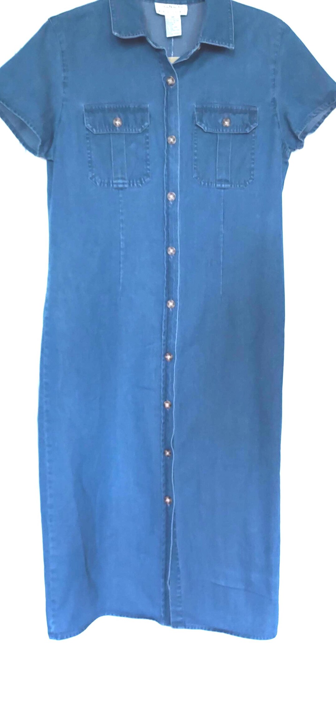 Talbots Vintage Denim Dress 1980's/midi Length/size 8 Petite/short ...