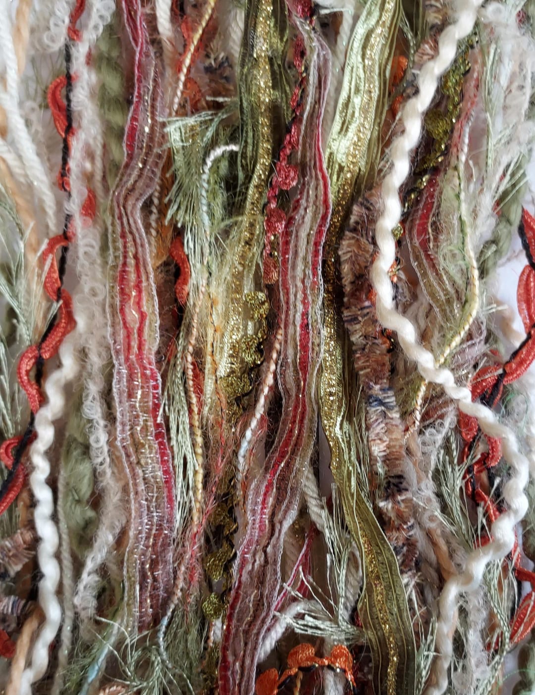 Fall Forest Fiber Art Yarn Bundle: Textural Ribbon Embellishments - Etsy