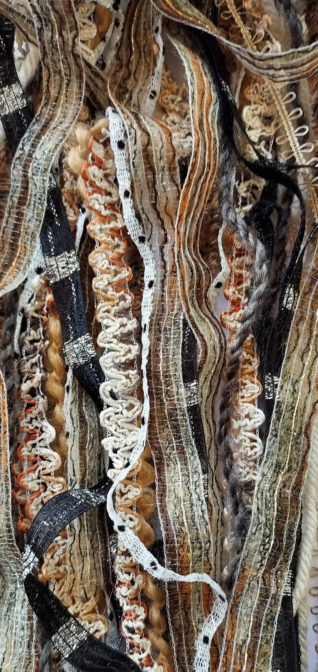 Calico Kitty 20 Yds.fiber Art Yarn Bundle/10x2 Embellishment Trim ...