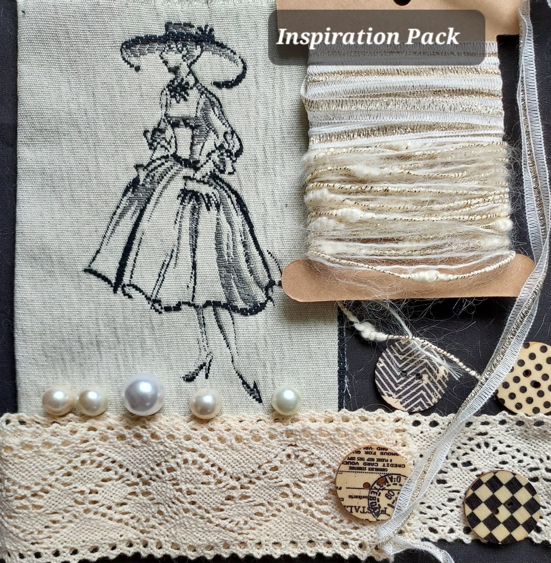 50's Fashion Print Fabric Piece/mixed Media/inspiration Pack/nostalgia ...