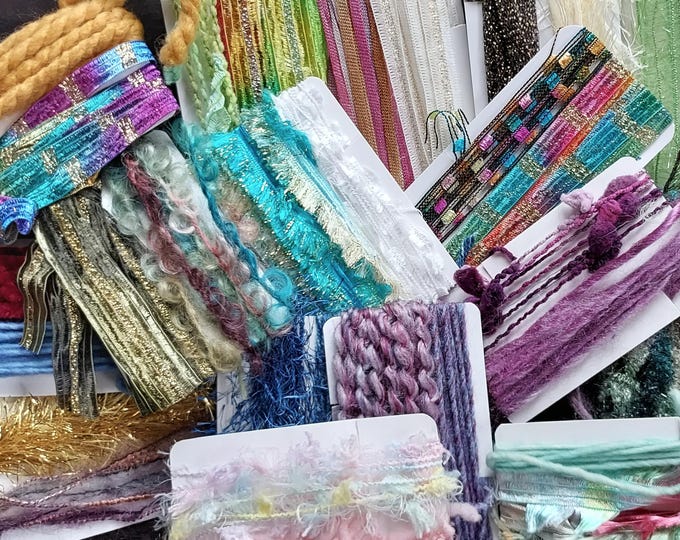 GRAB BAG Art Yarn Name Brand Yarn/novelty Yarn/32 Types/fiber Art Yarn ...