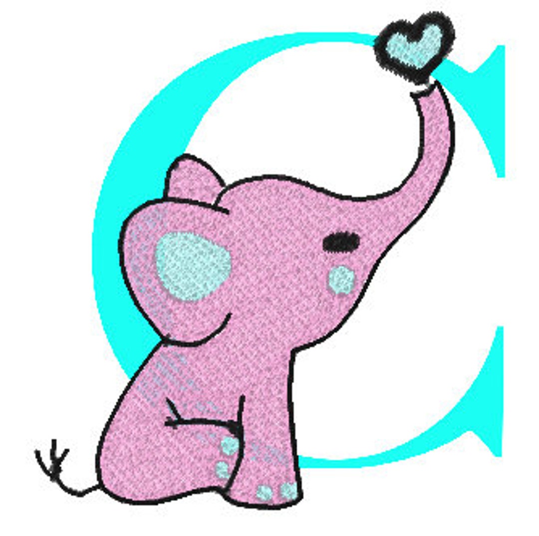 Baby Elephant Applique Machine Embroidery Design Baby Elephant ...