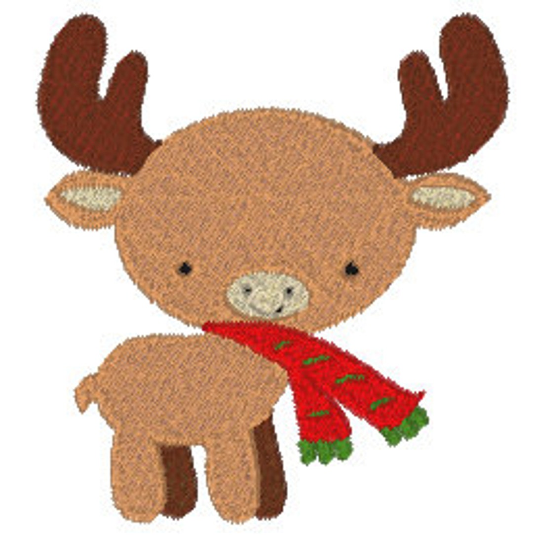 Winter Moose Machine Embroidery Design Moose Embroidery Designs ...