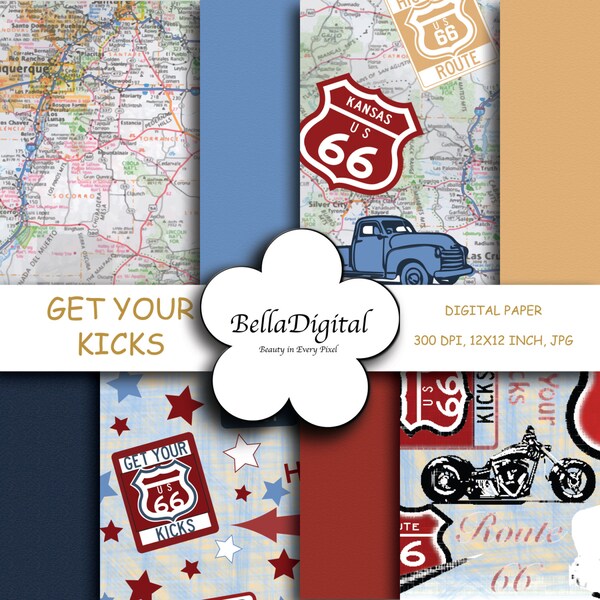 Route 66 Map - Etsy