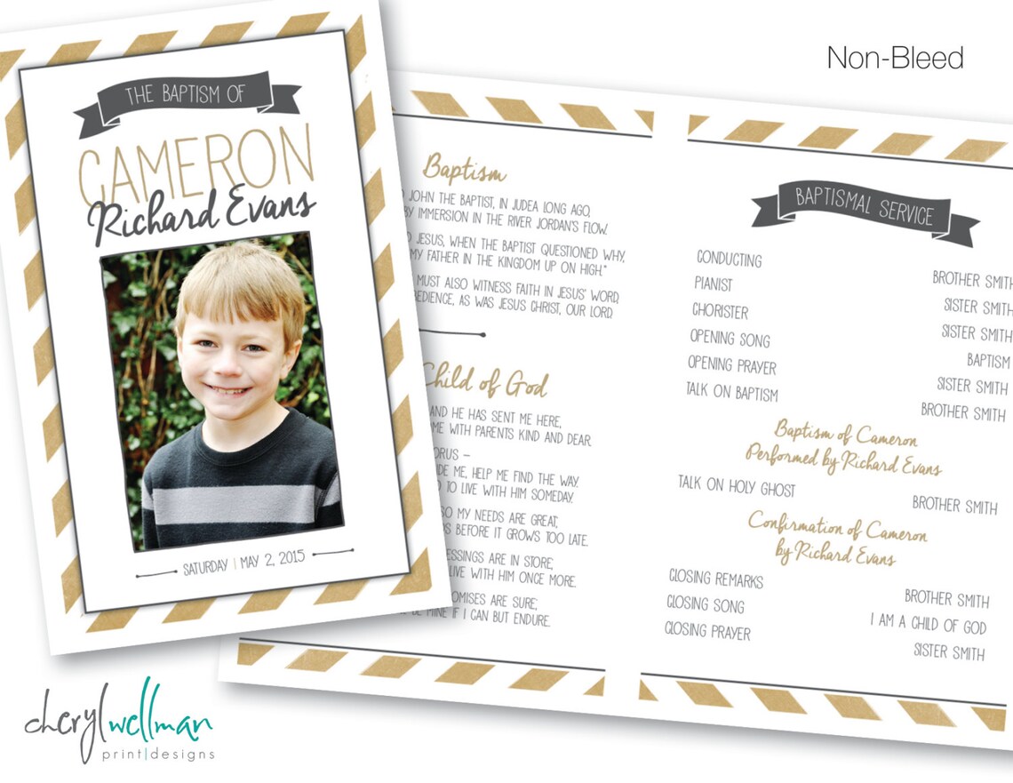 Printable Folded Baptism Program Boy - Etsy
