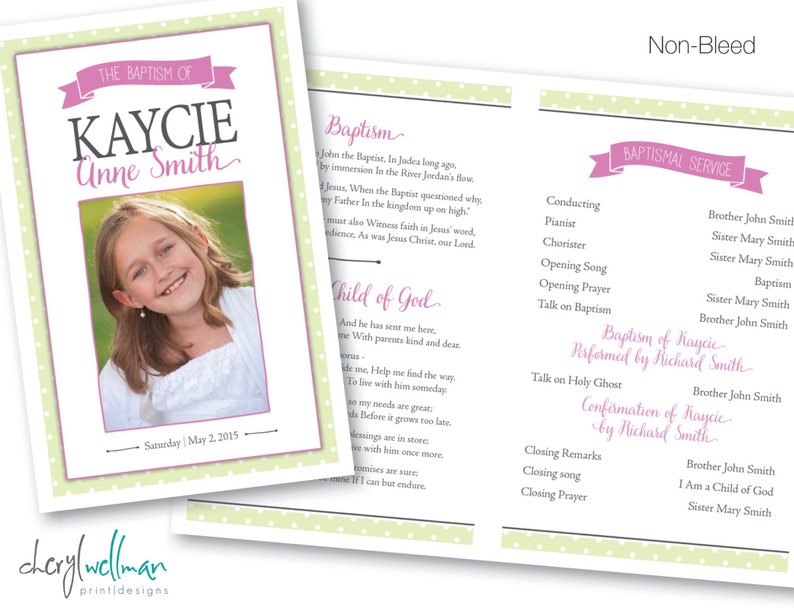 Printable Folded Baptism Program Girl - Etsy