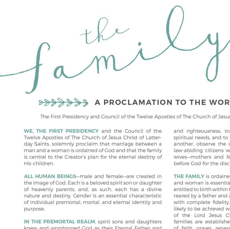 11x14 Family Proclamation to the World, LDS Art, Instant Download, 12 ...