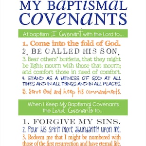 LDS Baptismal Covenants / Promise Printable Girl - Etsy