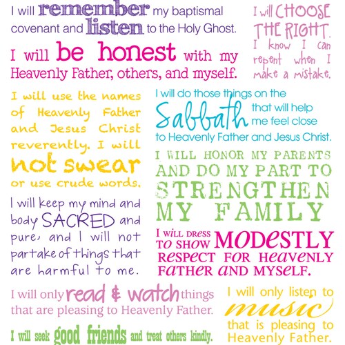 LDS Printable My Gospel Standards Boy | Etsy