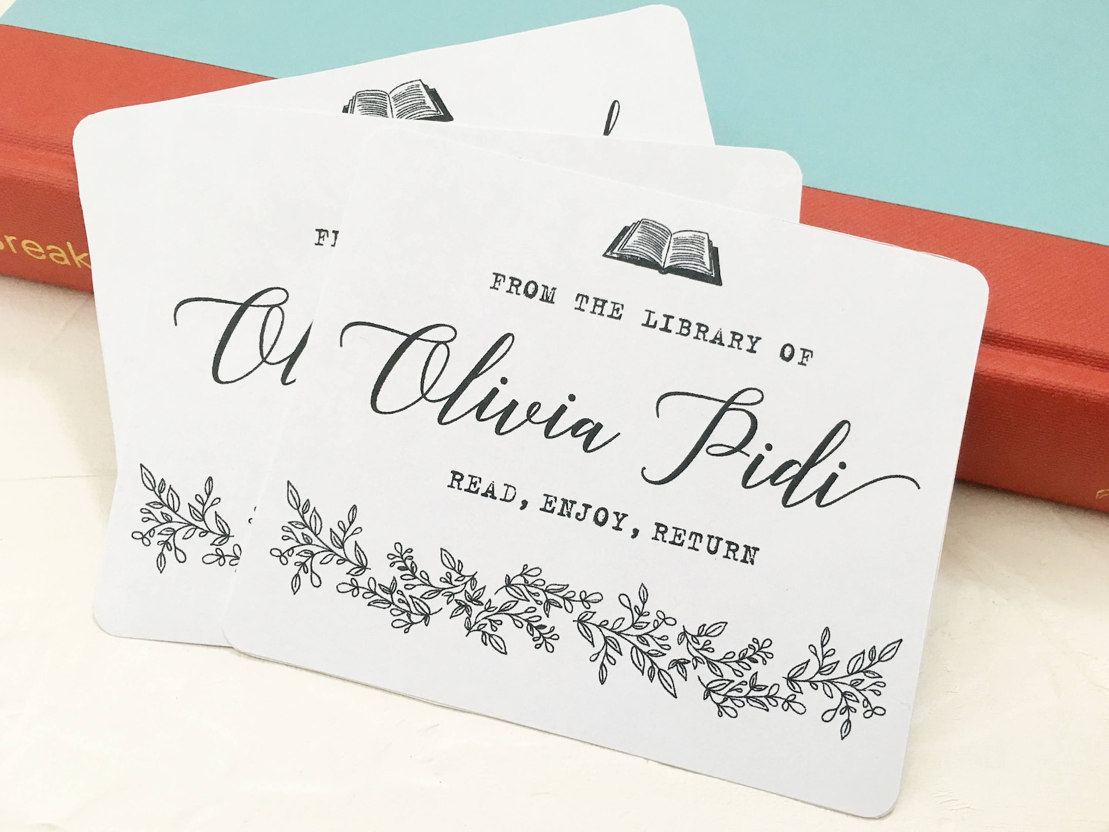 Illustrated Book Plate Stickers | From the Library Of... | Personalized ...