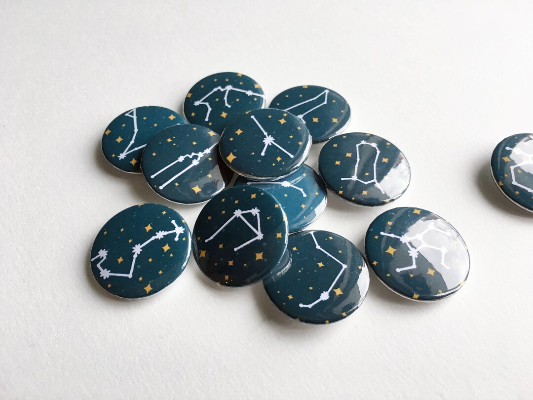 Zodiac Constellation Button, Stars, Signs, Celestial Button - Etsy
