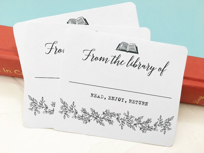 Illustrated Book Plate Stickers | From the Library Of... | Personalized ...