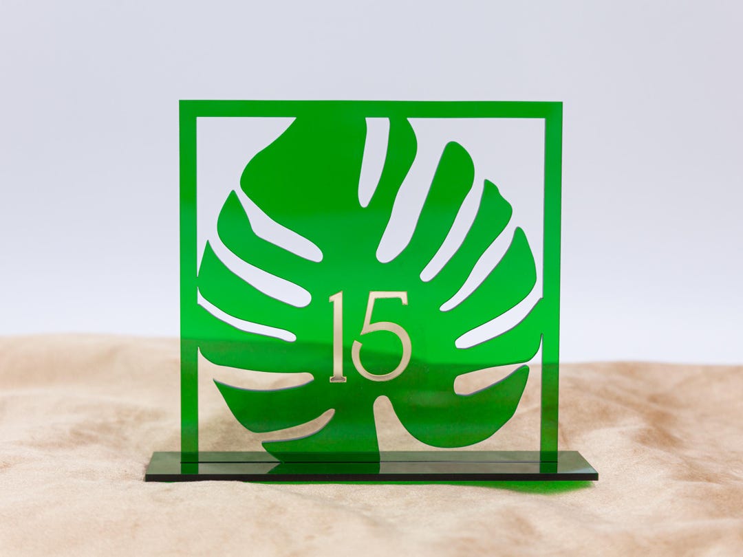 Monstera Leaf Table Number: Tropical Wedding Decor - Etsy