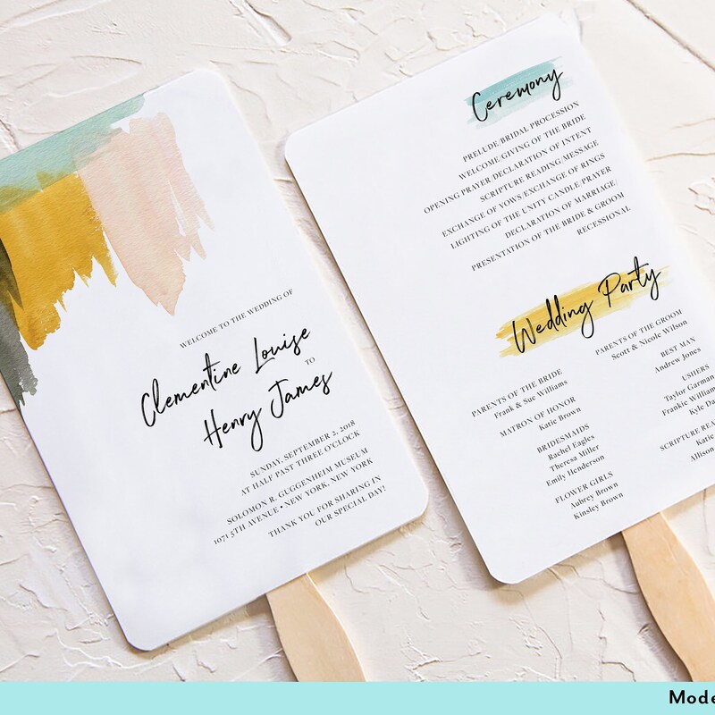 Wedding Program Fan - Etsy