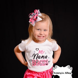 My Nana Rocks Any Name Grandma, Mimi, Etc. Girls Zebra Applique Shirt ...