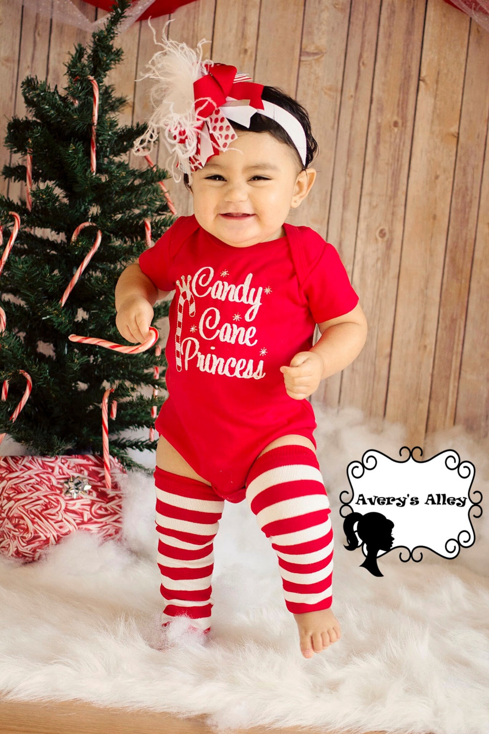 Candy Cane Princess Girls Red Embroidered Christmas Shirt & | Etsy