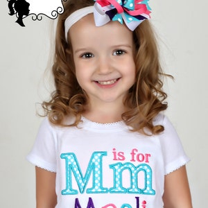 Personalized Alphabet Letter With Name Girls Applique Shirt - Etsy