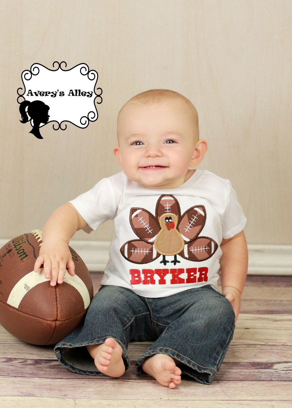 Football Turkey Boys Personalized Applique White | Etsy
