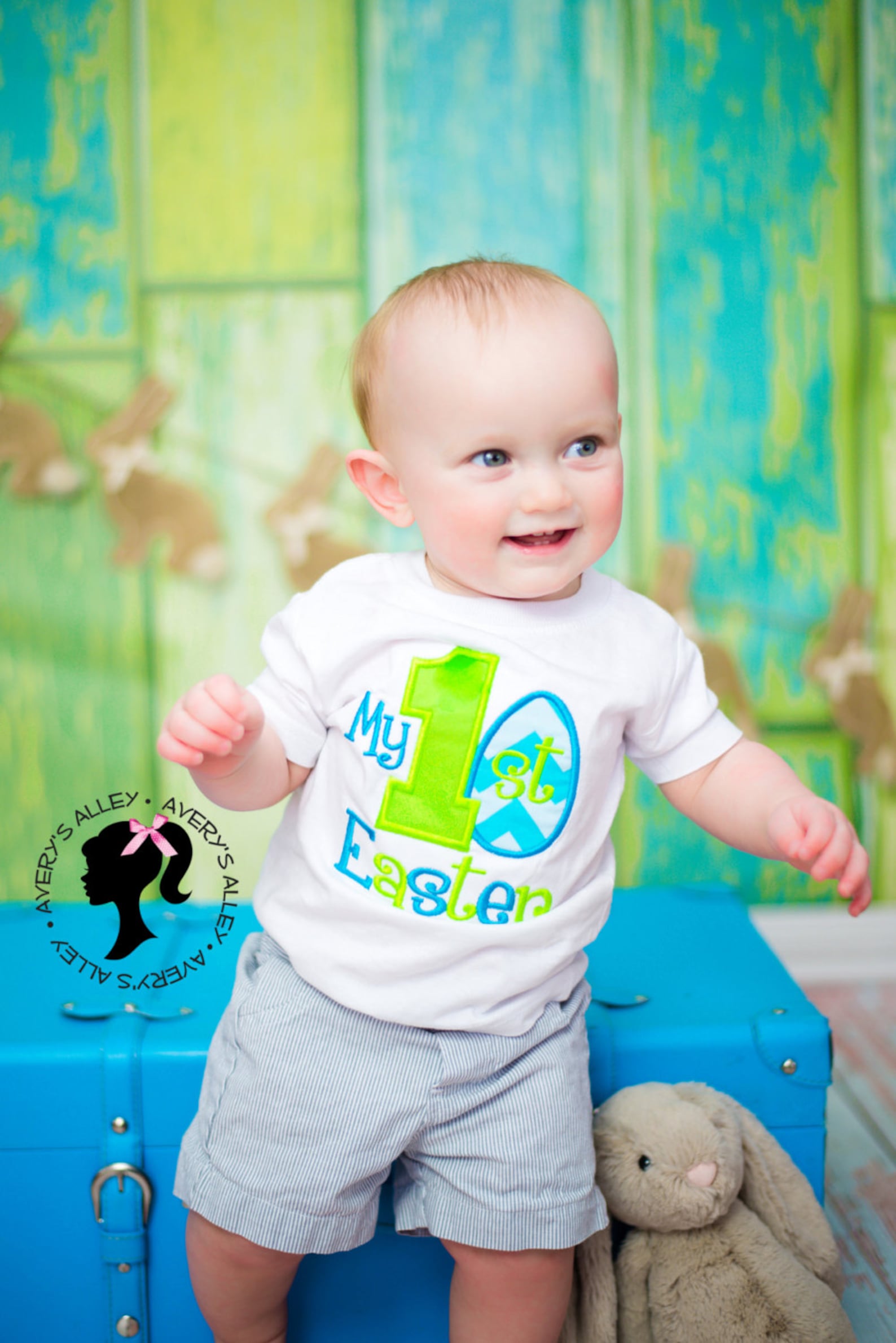 My 1st Easter Applique Chevron Egg Boys First Easter Shirt | Etsy