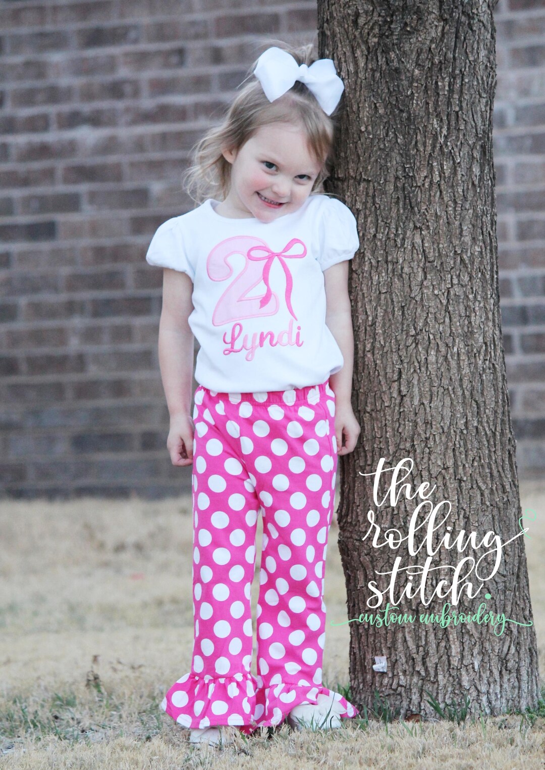 Any Age! Pink Bow Birthday Outfit- Girls Bow Birthday Shirt With Add on ...