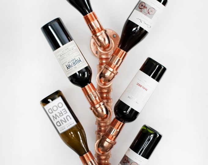 Barnwood Wine Rack Wall Mounted Wine Bottle Storage Rustic Bottle ...