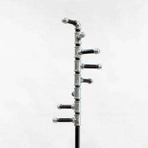 Mixed Metal Pipe Coat Rack Free Standing Industrial Spiral Coat Stand ...