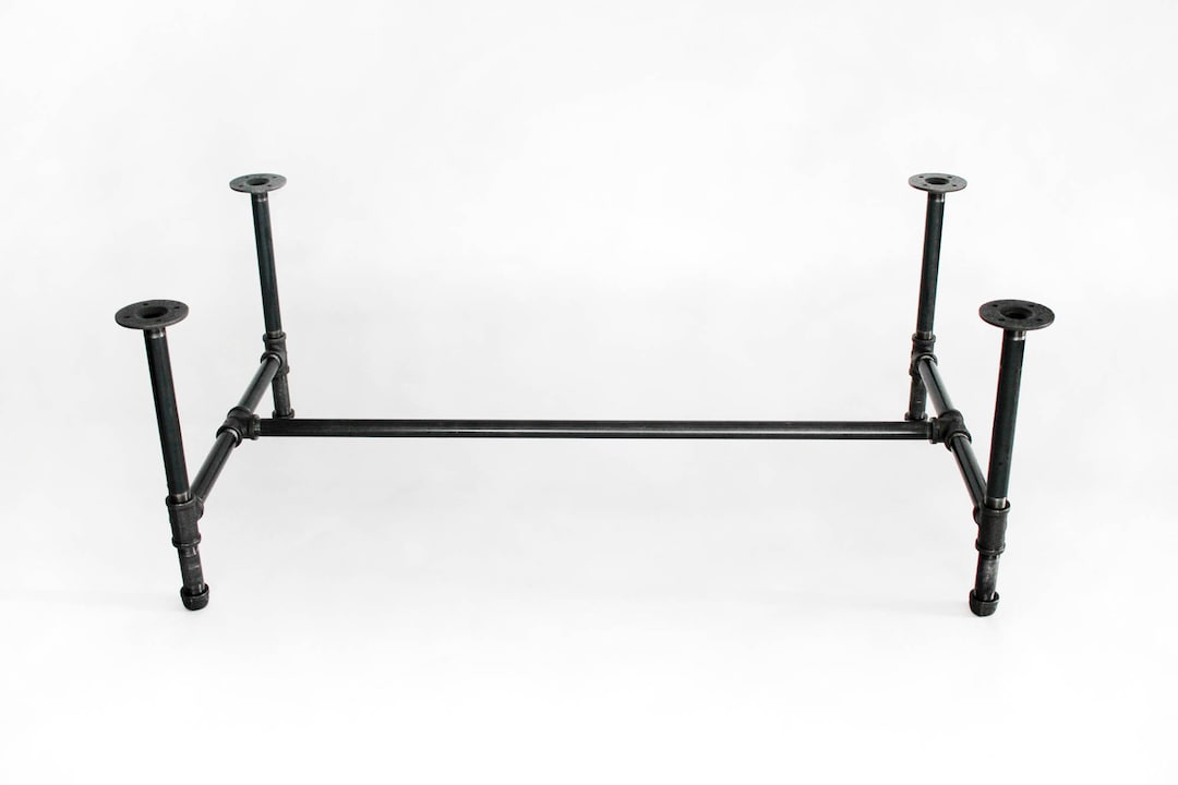 Black Pipe Table Base 3/4 Coffee Table Legs DIY Stand Industrial Home ...