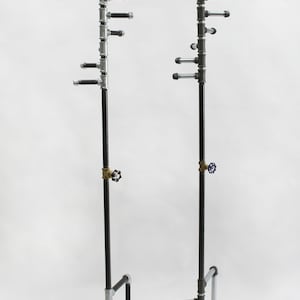 Mixed Metal Pipe Coat Rack Free Standing Industrial Spiral Coat Stand ...