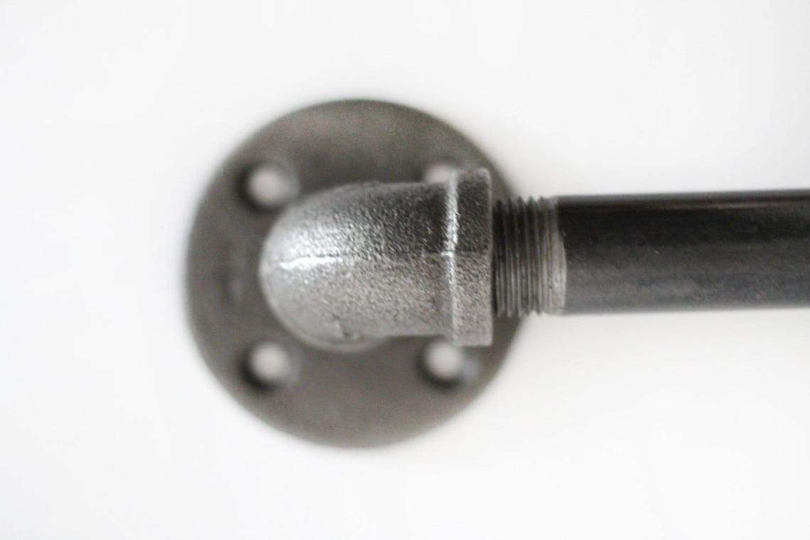 Customizable Industrial Towel Bar. Stripped Black Iron Pipe. - Etsy