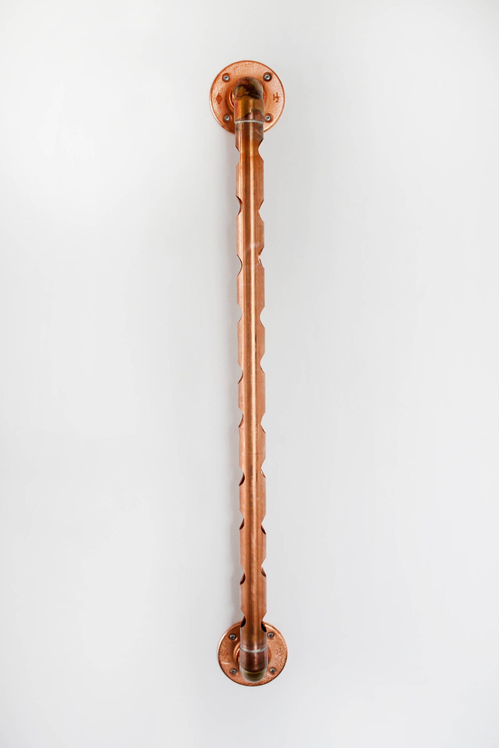 Copper Hanging Wine Rack. Modern Wall Mounted Copper Pipe Wine Bottle ...
