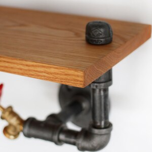 Black Iron Pipe Wall Hung Shelf Industrial Style Single Shelving Unit ...