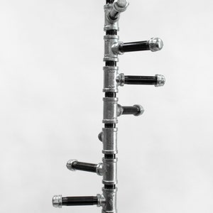 Mixed Metal Pipe Coat Rack Free Standing Industrial Spiral Coat Stand ...