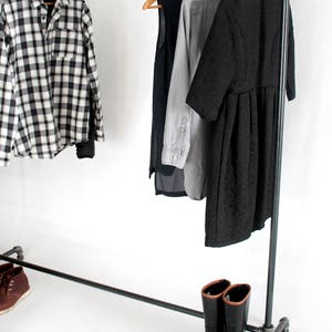 Black Iron Pipe Clothing Rack Customizable Industrial Clothes Garment ...