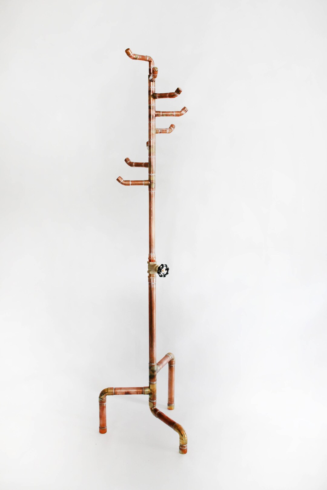 Copper Pipe Coat Rack, Free Standing, Coat Tree Crafted With Extra ...