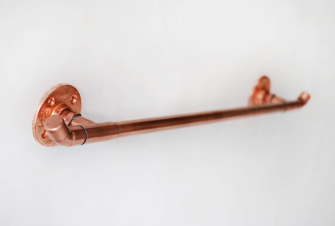 Polished Copper Towel Rack. Bathroom Accessory. Full Size Towel Holder ...