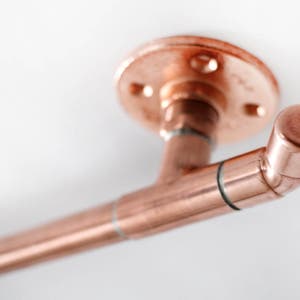 Polished Copper Towel Rack. Bathroom Accessory. Full Size Towel Holder ...