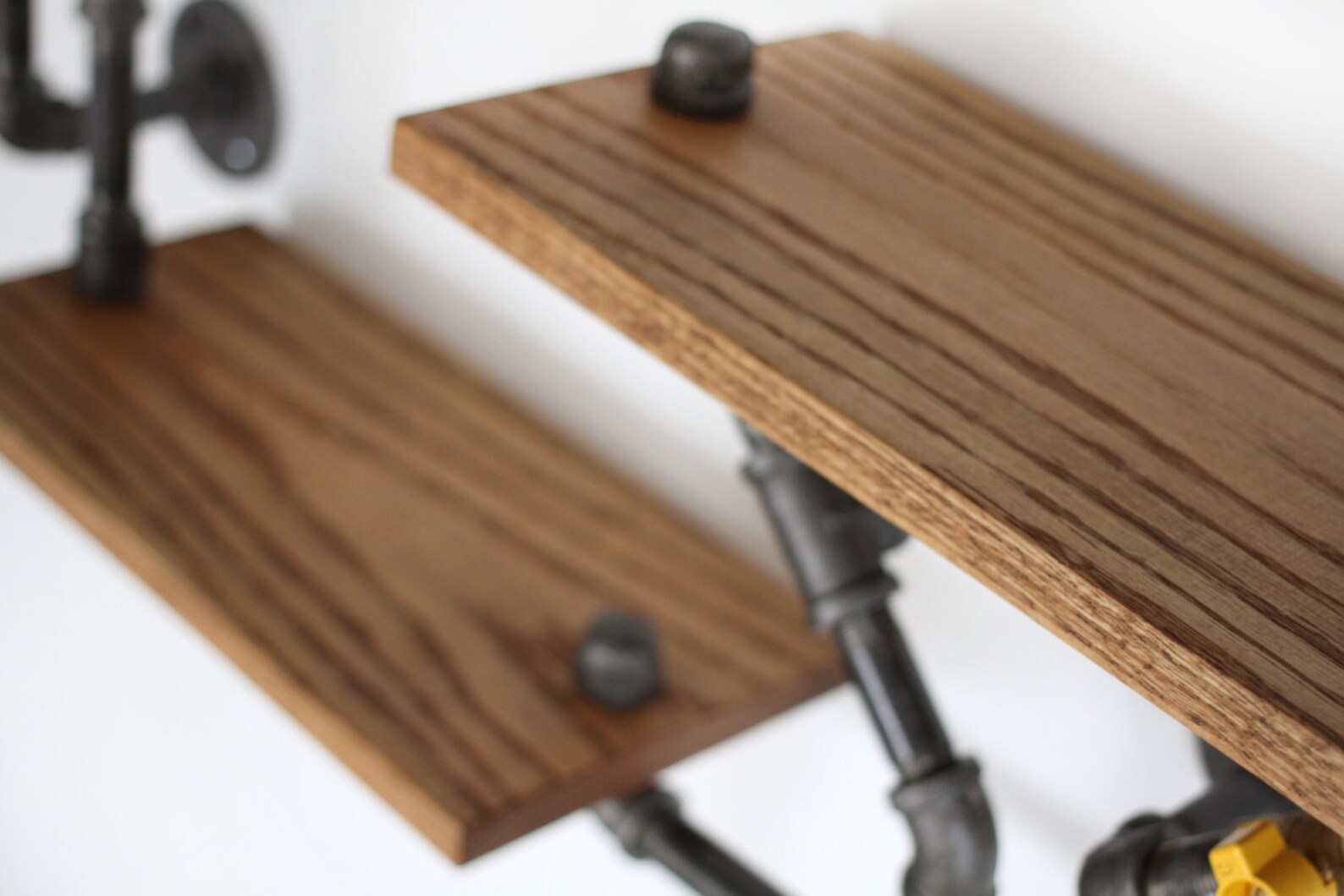 Industrial Black Iron Pipe Wall Hung Shelf. Double Shelving - Etsy