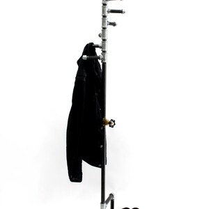 Mixed Metal Pipe Coat Rack Free Standing Industrial Spiral Coat Stand ...