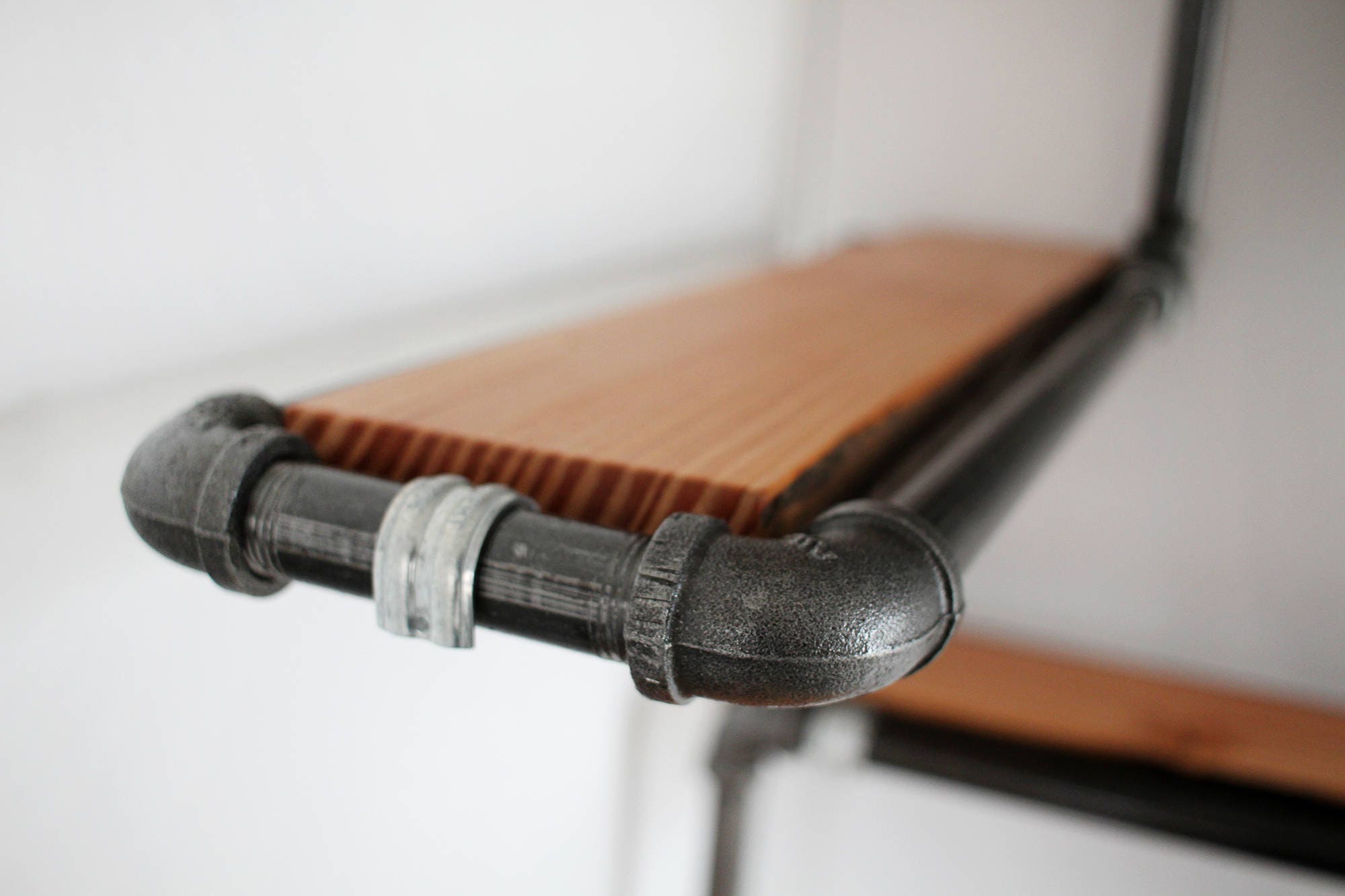 Pipe Wall Shelf With Wood Shelves Custom Pipe Shelving Made to - Etsy